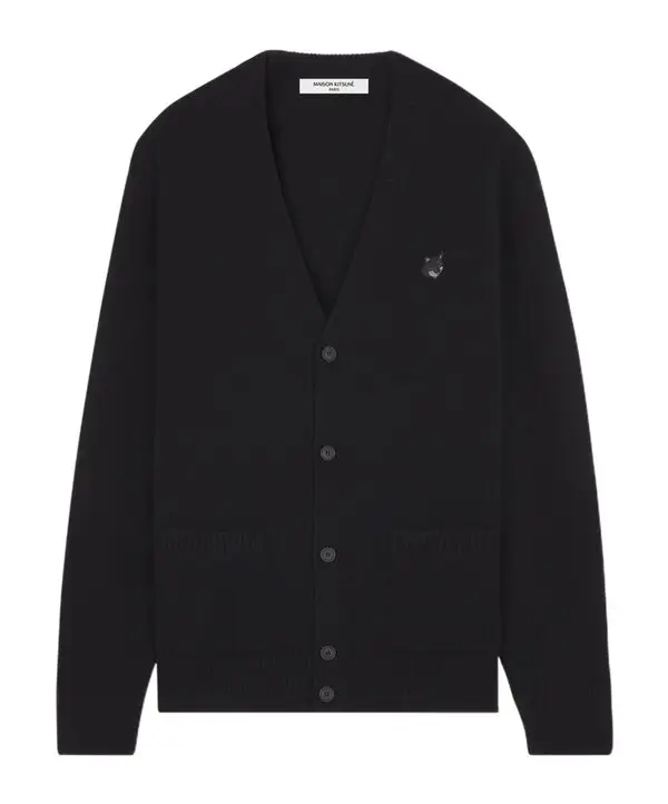 Maison Kitsuné Bold Fox Head-patch Button-up Cardigan - Black