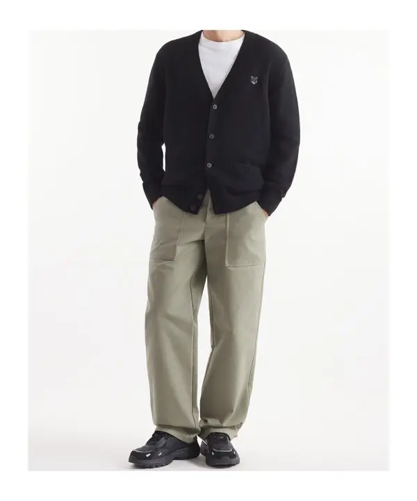 Maison Kitsuné Bold Fox Head-patch Button-up Cardigan - Black