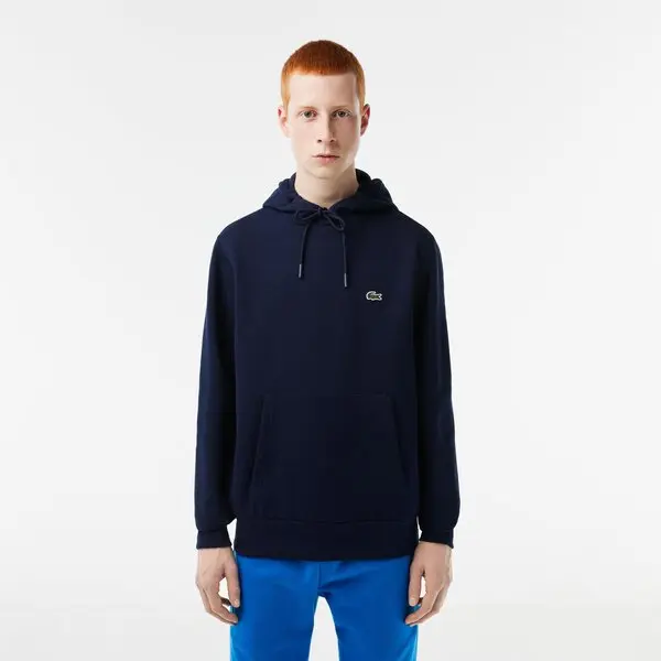 Lacoste Logo Embroidered Drawstring Hoodie - Black