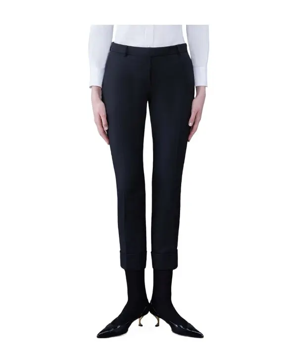 Thom Browne Cropped Tailored Pants With Turn-up Hem