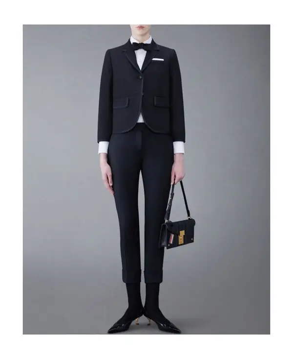 Thom Browne Cropped Tailored Pants With Turn-up Hem