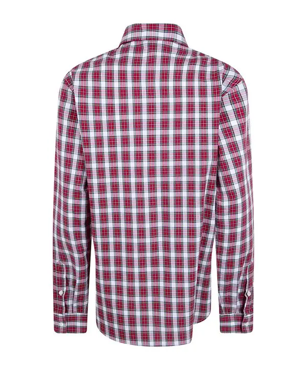 N.21 Check-pattern Logo-embroidered Long-sleeve Shirt