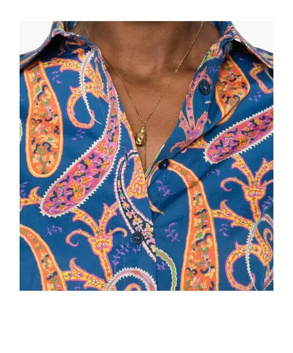 Etro Paisley Pattern Long Sleeve Shirt - Transparent Blue