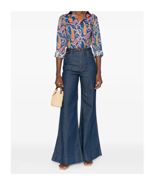 Etro Paisley Pattern Long Sleeve Shirt - Transparent Blue