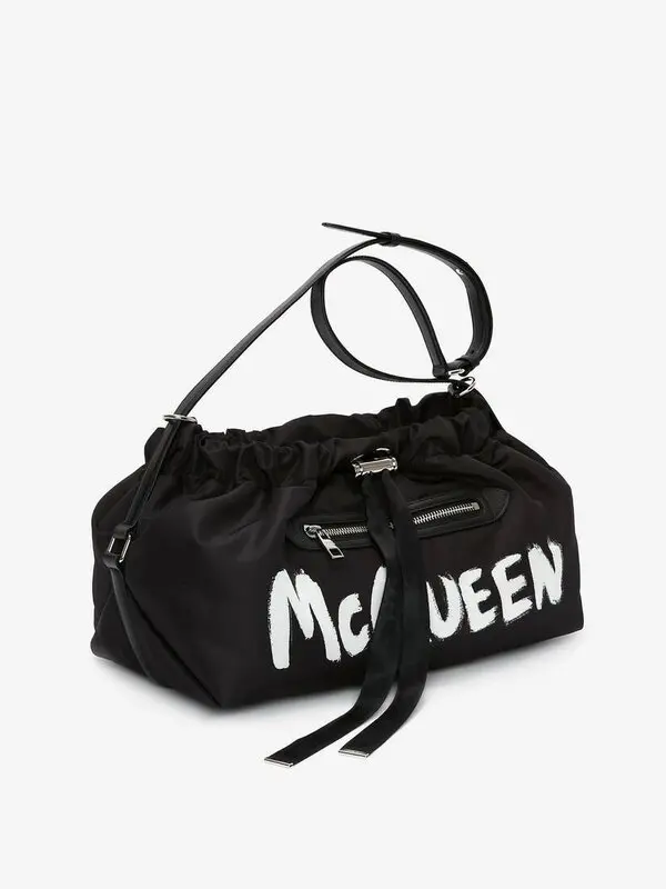Alexander McQueen Logo Print Drawstring Shoulder Bag