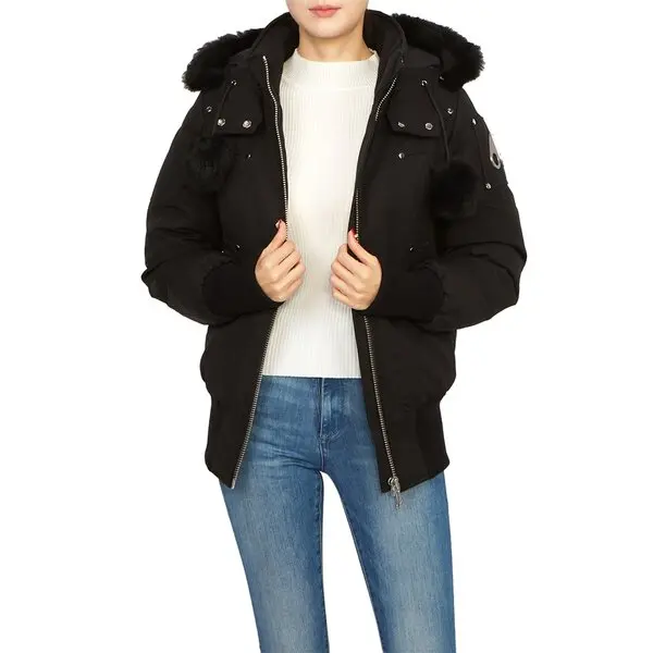 Moose Knuckles Drawstring Hooded Jacket - Black
