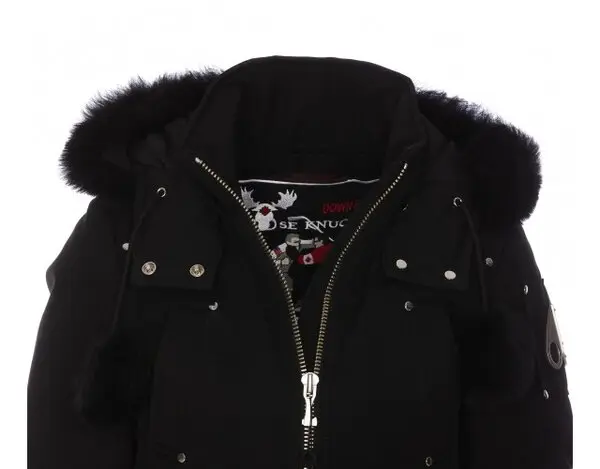 Moose Knuckles Drawstring Hooded Jacket - Black