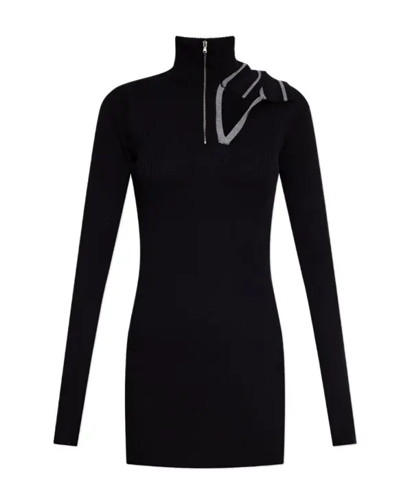 Y/project Long-sleeved Ribbed Knit Dress With Double Collar