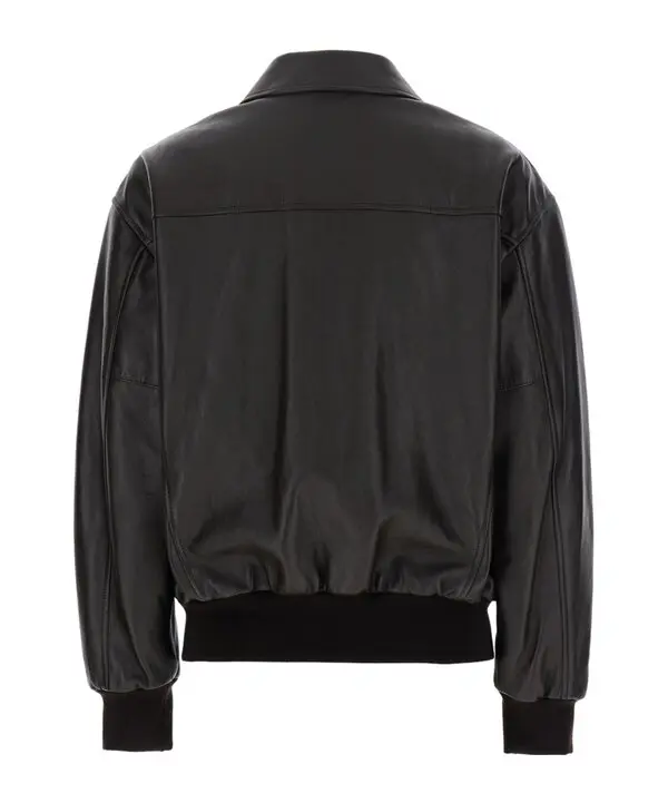 Celine Loose Aviator Blouson Jacket In Soft Lambskin
