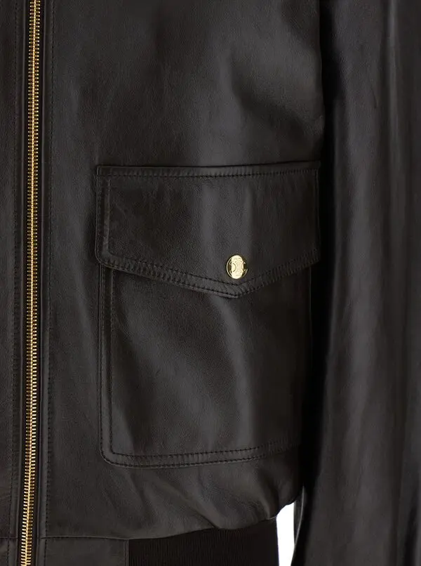 Celine Loose Aviator Blouson Jacket In Soft Lambskin
