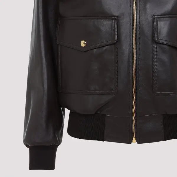 Celine Loose Aviator Blouson Jacket In Soft Lambskin