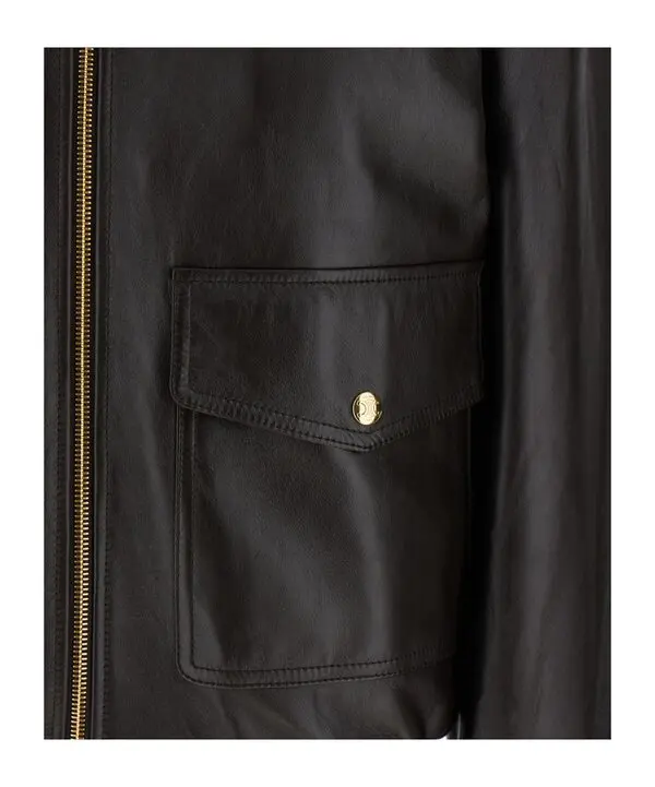 Celine Loose Aviator Blouson Jacket In Soft Lambskin