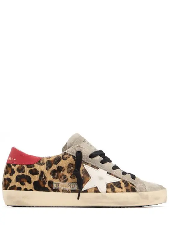 GOLDEN GOOSE Leopard Suede Superstar Sneakers