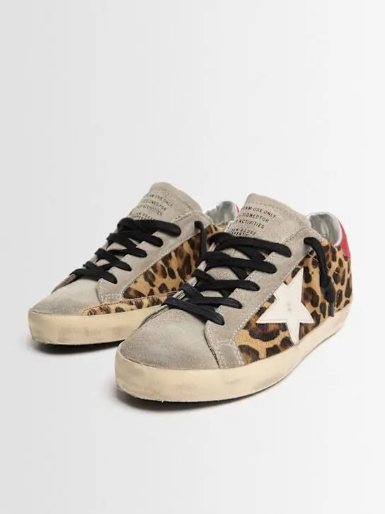 GOLDEN GOOSE Leopard Suede Superstar Sneakers