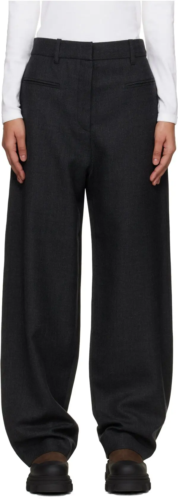 GANNI Grey Wool Suiting Trousers