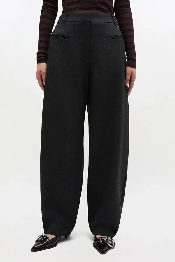 GANNI Grey Wool Suiting Trousers