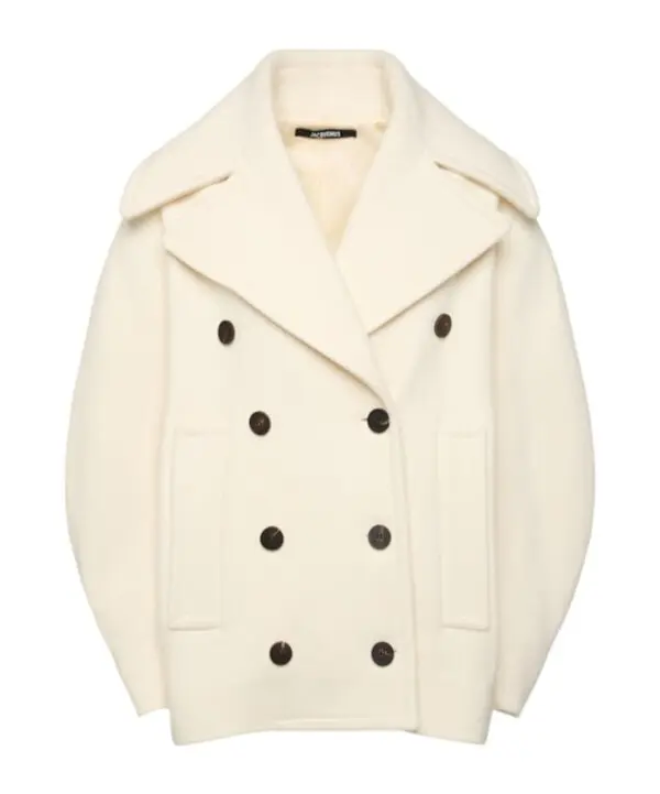 Jacquemus Le Caban Ovalo Wool Coat - White