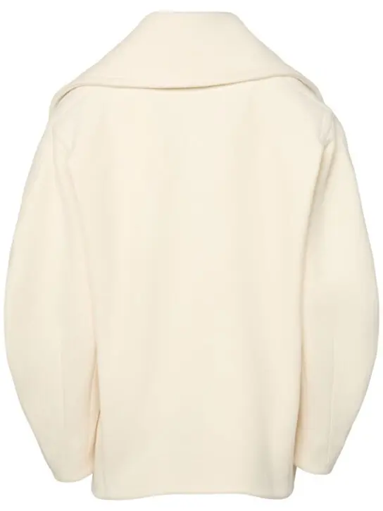 Jacquemus Le Caban Ovalo Wool Coat - White