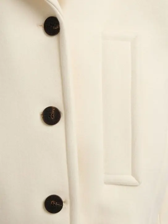 Jacquemus Le Caban Ovalo Wool Coat - White