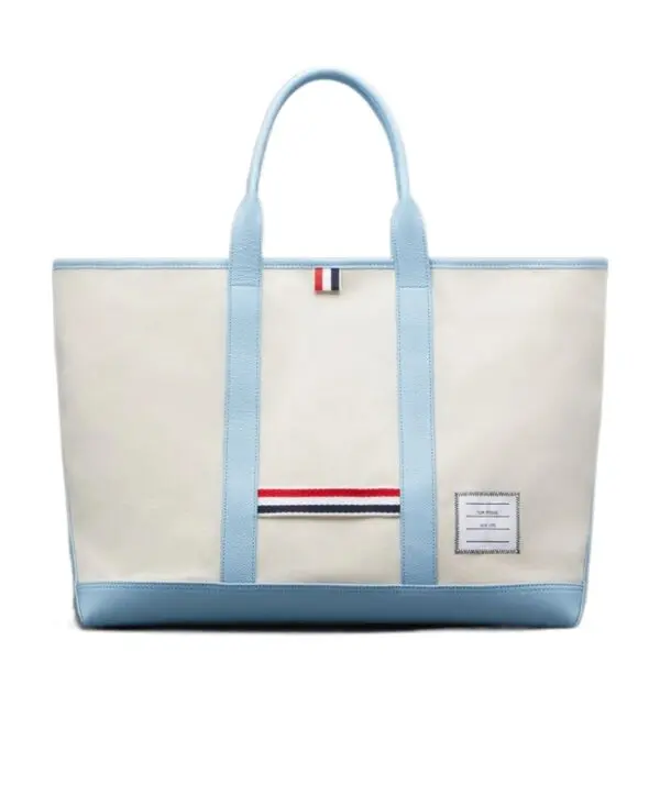 Thom Browne Medium Canvas Tote - White