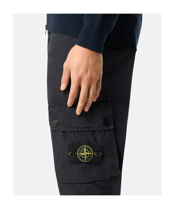Stone Island Logo Patch Straight-leg Cargo Trousers