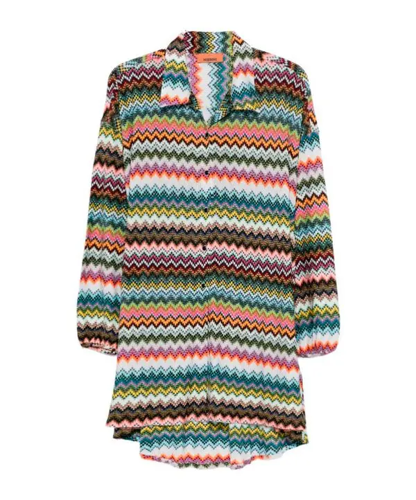 Missoni Chevron Knit Long Sleeve Shirt - Multicolor