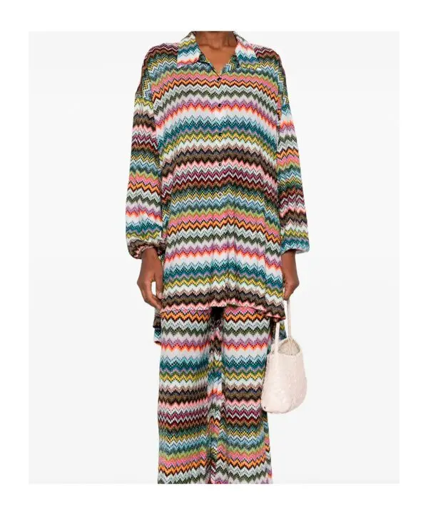 Missoni Chevron Knit Long Sleeve Shirt - Multicolor