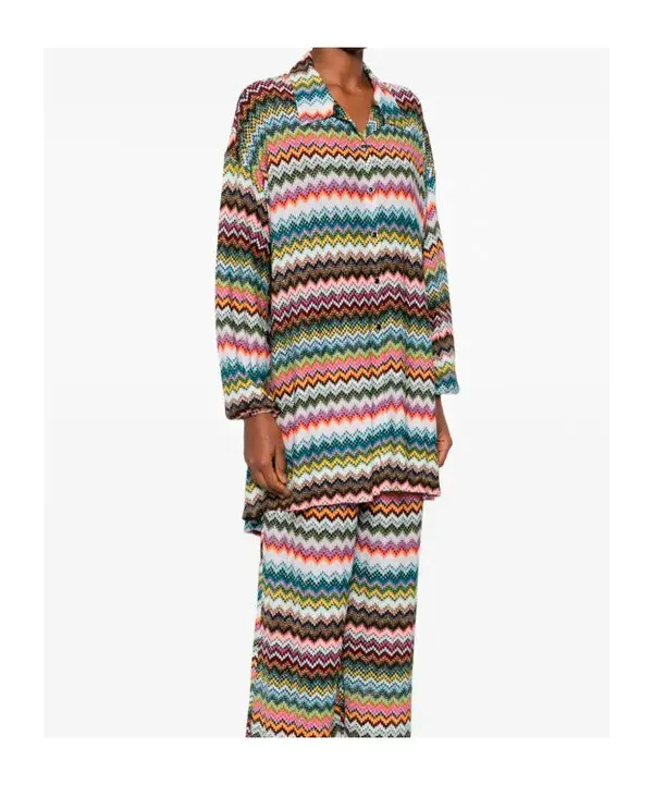 Missoni Chevron Knit Long Sleeve Shirt - Multicolor