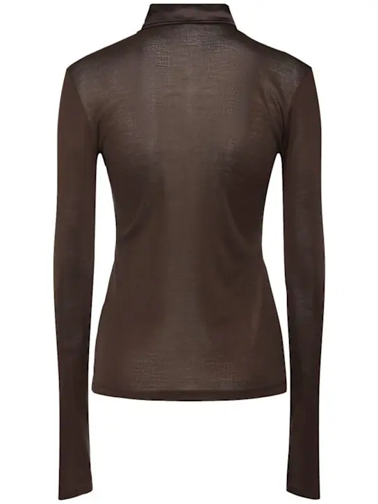 TOM FORD Silk Jersey Long Sleeve Polo