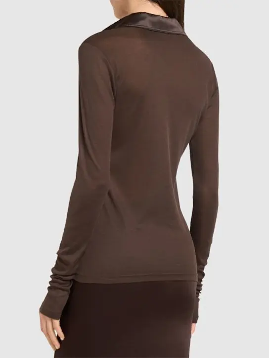 TOM FORD Silk Jersey Long Sleeve Polo