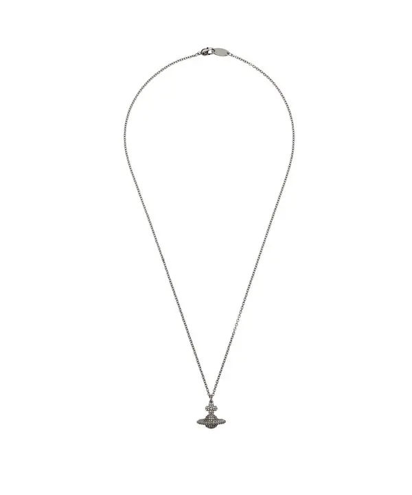 VIVIENNE WESTWOOD Grace Small Pendant Necklace - Ruthenium/black Diamond Crystal