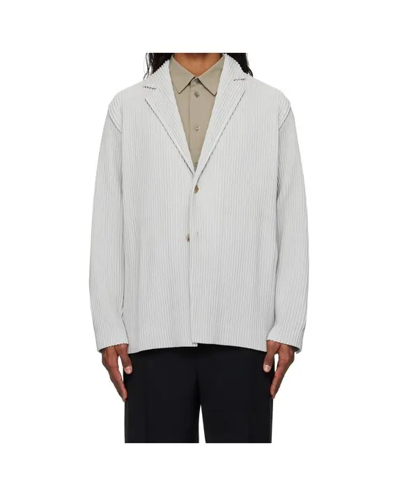 Issey Miyake Pleated Single-breasted Blazer