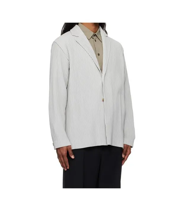 Issey Miyake Pleated Single-breasted Blazer