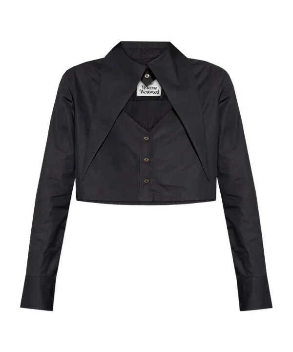 VIVIENNE WESTWOOD Cropped Cut-out Shirt - Black
