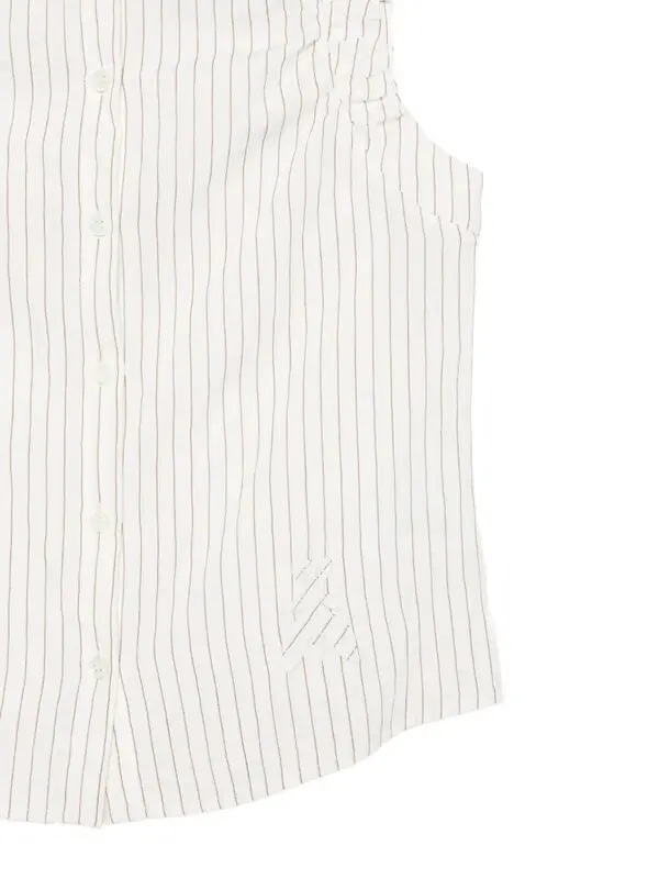 Patrizia Pepe Sleeveless Striped Shirt With Classic Collar