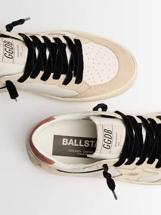 GOLDEN GOOSE Ballstar Laminated Leather Sneakers - Nude