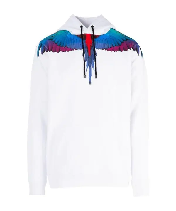 MARCELO BURLON COUNTY OF MILAN Wing Printed Hooded Sweatshirt - White
