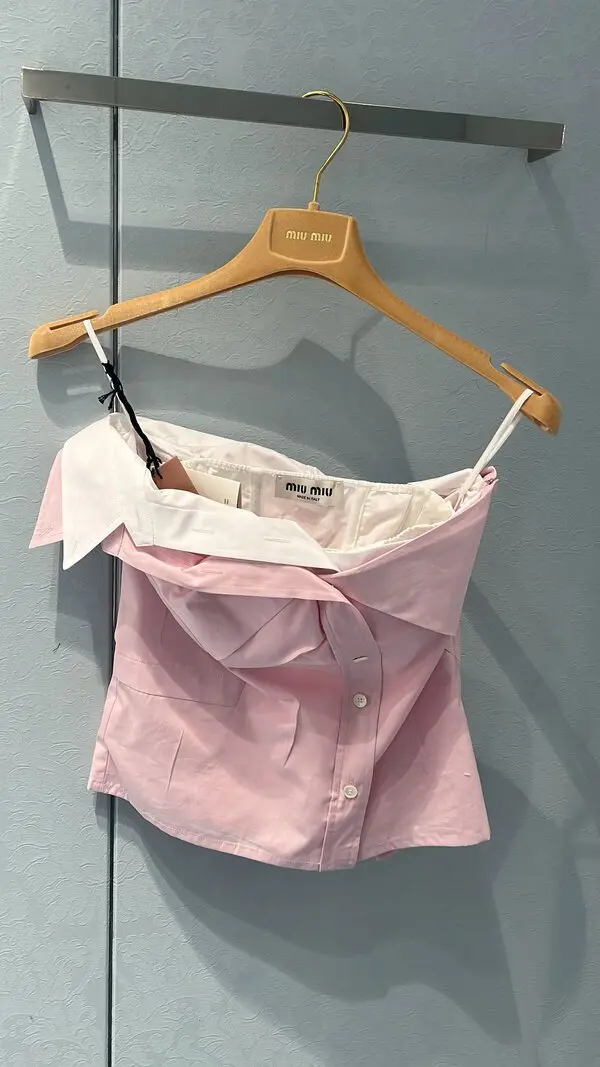 Miu Miu Layered Strapless Top With Suspender Detail