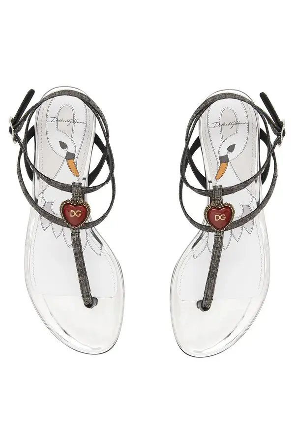 Dolce & Gabbana Heart-shaped Pendant Flat Sandals