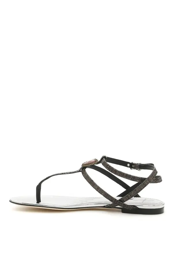 Dolce & Gabbana Heart-shaped Pendant Flat Sandals