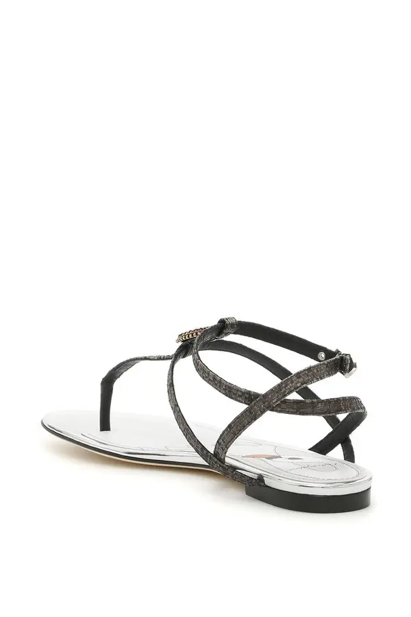 Dolce & Gabbana Heart-shaped Pendant Flat Sandals