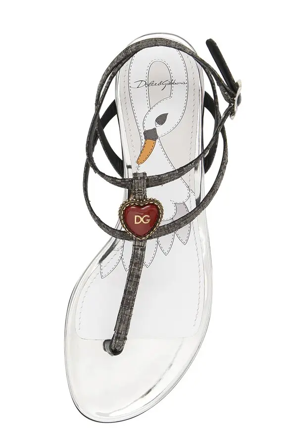 Dolce & Gabbana Heart-shaped Pendant Flat Sandals