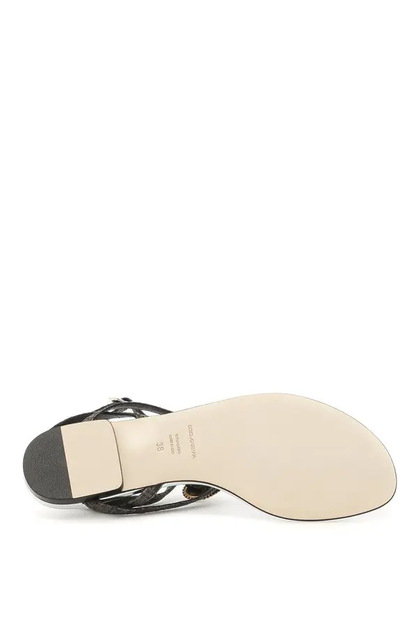 Dolce & Gabbana Heart-shaped Pendant Flat Sandals
