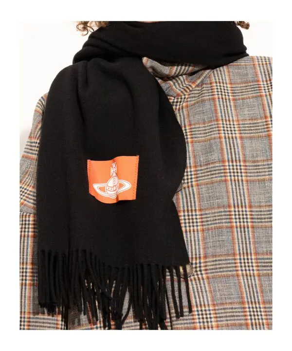 VIVIENNE WESTWOOD Logo-patch Fringed Scarf