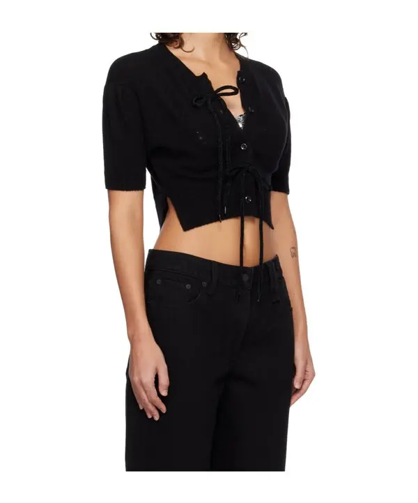 Simone Rocha Short-sleeved Cashmere Cardigan