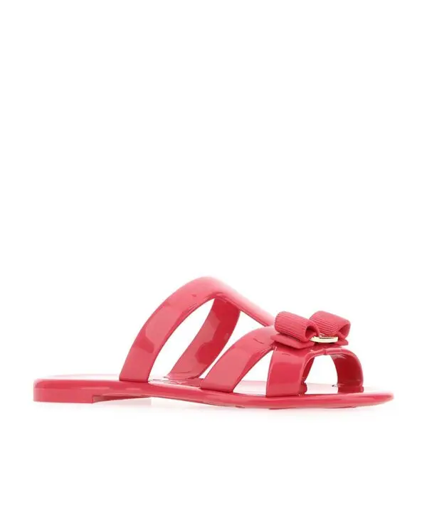 FERRAGAMO Logo Bow Flat Sandals