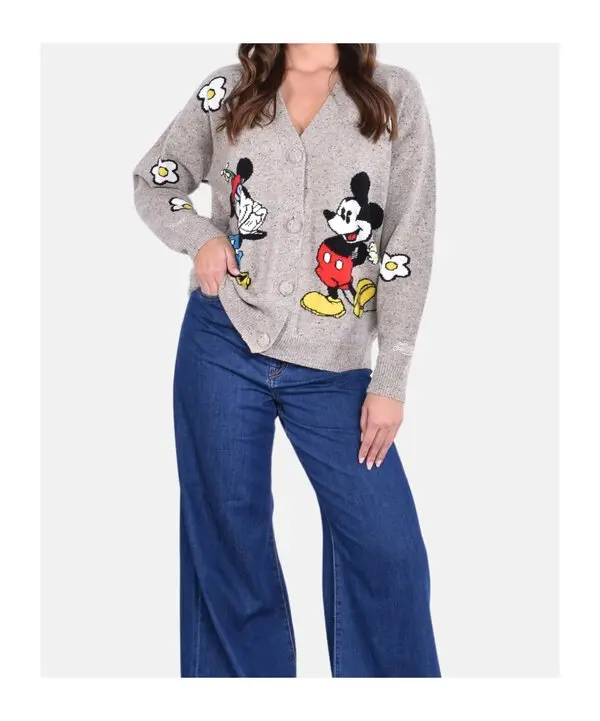 MC2 SAINT BARTH V-neck Long Sleeve Cardigan With Graphic Detail