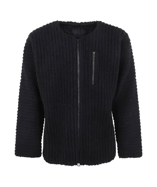 Issey Miyake Pleated Fleece-texture Zip-up Jacket