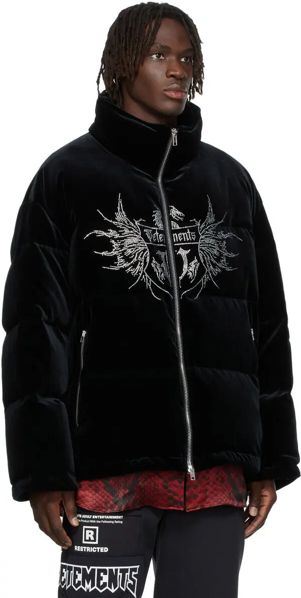 Vetements Crystal Logo Padded Jacket