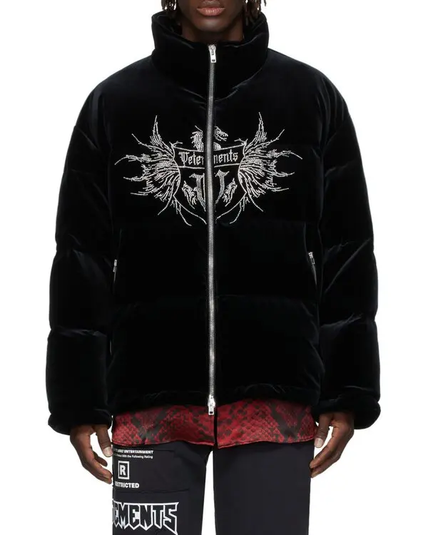 Vetements Crystal Logo Padded Jacket